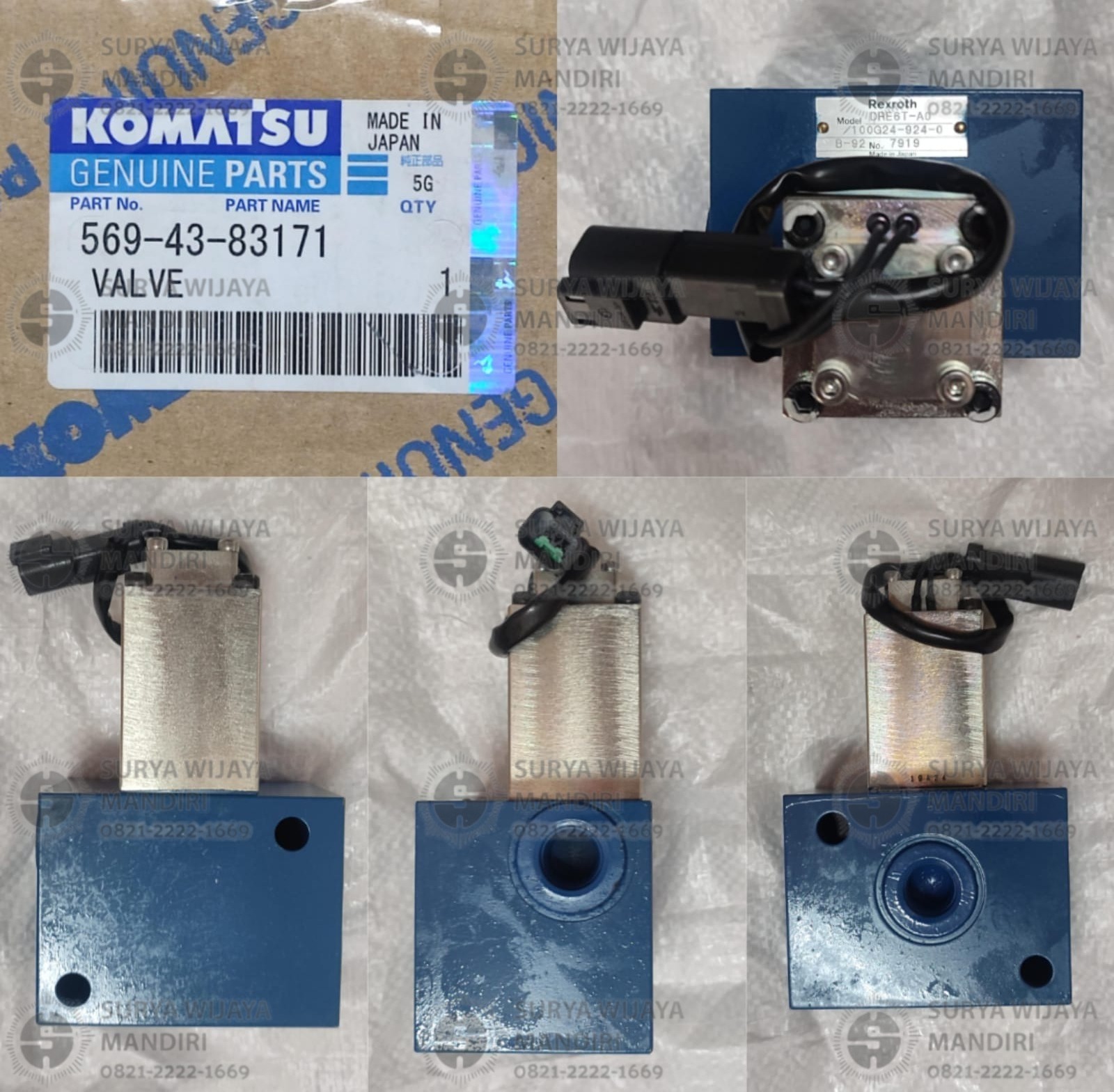 KOMATSU 569-43-83171 VALVE - DISTRIBUTOR SPAREPART ALAT BERAT JAKARTA - CV SURYA WIJAYA MANDIRI