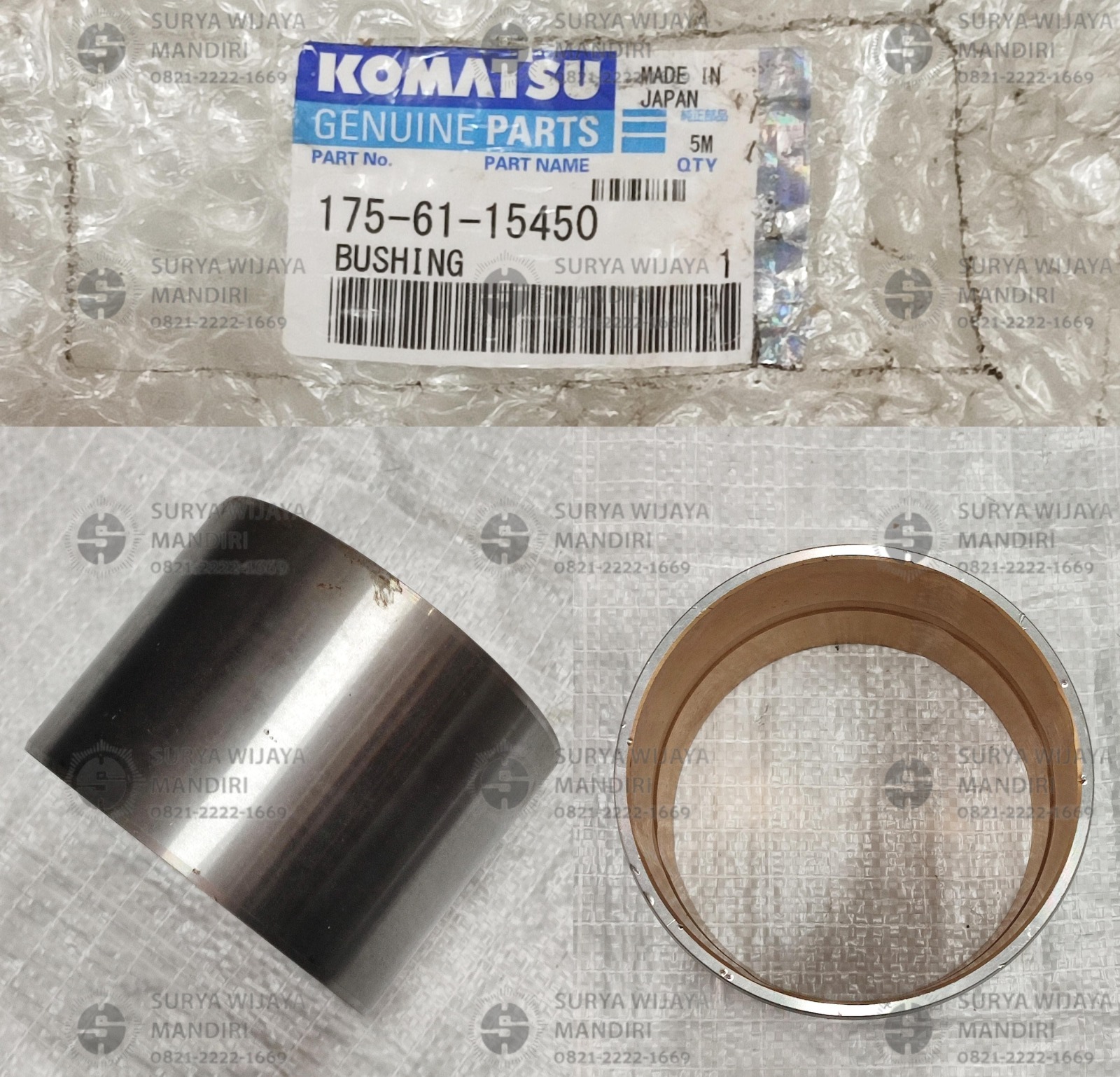 BUSHING 175-61-15450 - DISTRIBUTOR SPAREPART ALAT BERAT JAKARTA - CV SURYA WIJAYA MANDIRI