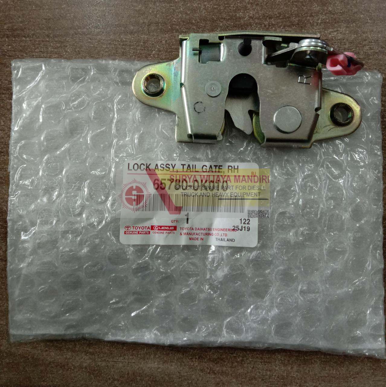 TOYOTA LOCK ASSY, TAIL GATE 65780-0K010 - DISTRIBUTOR SPAREPART ALAT ...